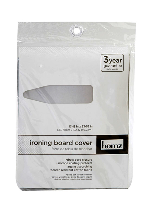 Homz 15 in. W x 55 in. L Cotton Silver Ironing Board Cover - Ace ...