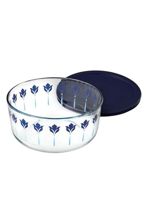 Pyrex 7 Cup Round Decorated Food Storage Container Navy Blue - Ace ...