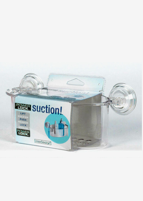 InterDesign Power Lock Suction Bathroom Shower Caddy Basket - Ace ...