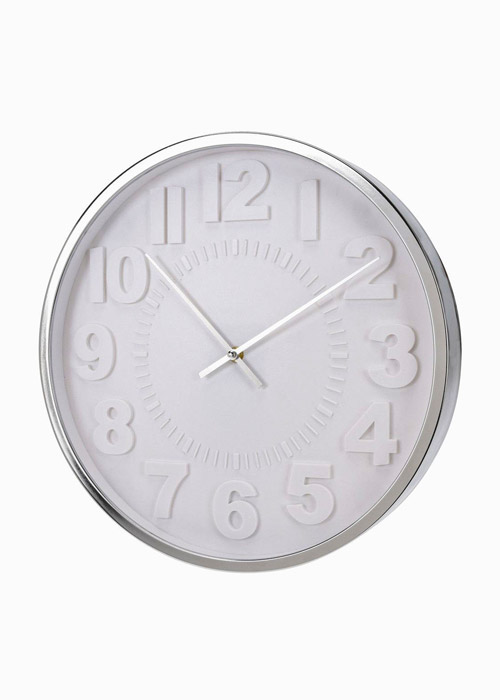 Wall Clock 40 CM, Silver Plated - Ace Hardware Maldives