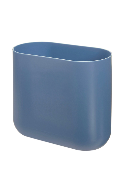 InterDesign Plastic Slim Waste Bin Without Lid, Dusty Blue, 26.8 x 14 x ...