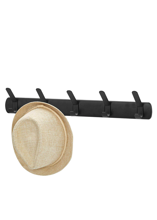 InterDesign Holden Steel Wall Mount Storage, 5 Hook Rack, 21" x 2.3" x ...