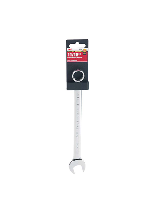 Ace Pro Series 11/16 S X 11/16 S SAE Combination Wrench 8.8 in. L 1 ...